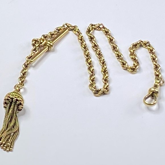 Accessories | C180 15k Gold Fancy Rope Circular Link Tassel Pocket ...